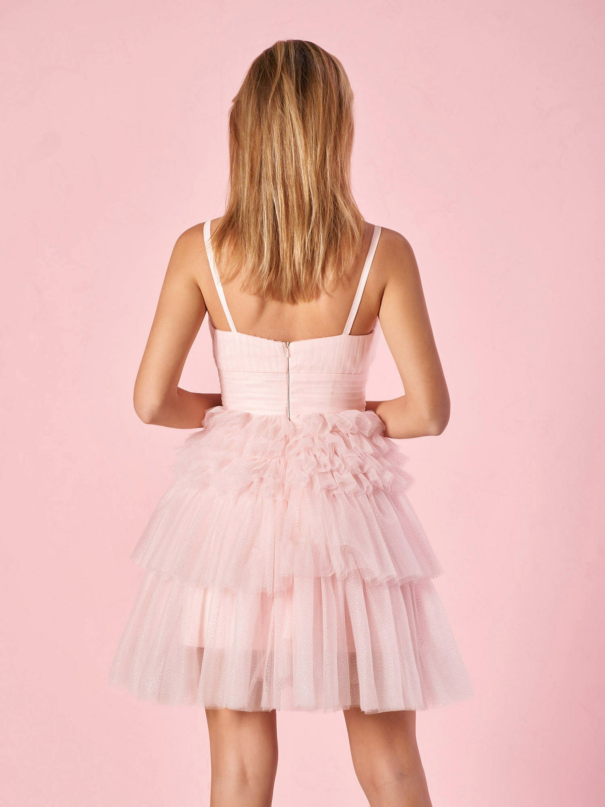 Layla | A-Line Deep V Neck Tiered Short Homecoming Dress | KissProm