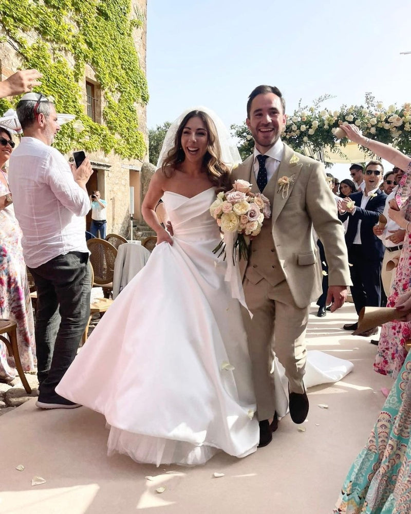 Elegant Ball Gwon Sweetheart Satin Long Wedding Dresses | KissProm