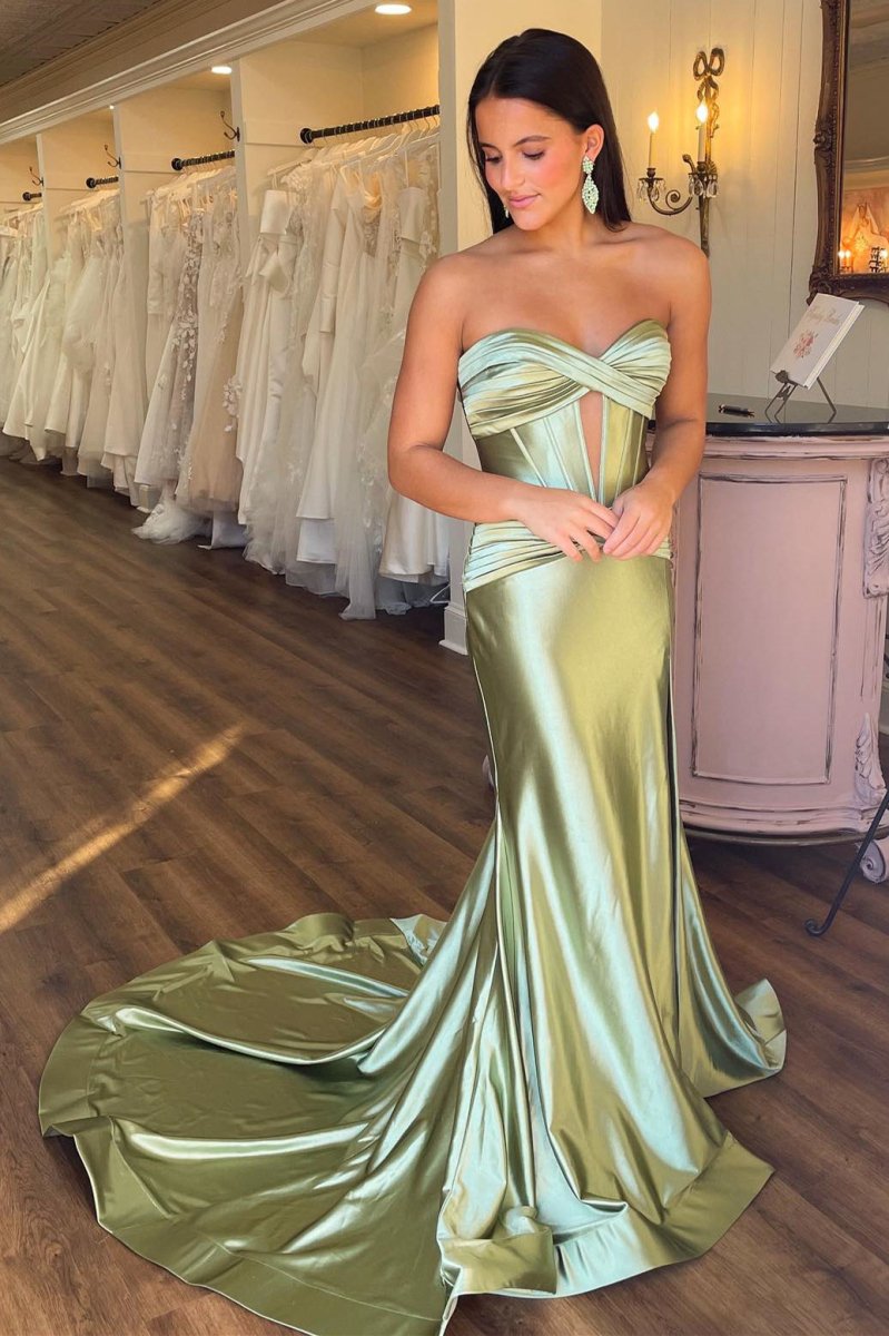 Brylee Satin Mermaid Prom Dress with Sweetheart Neckline – KissProm