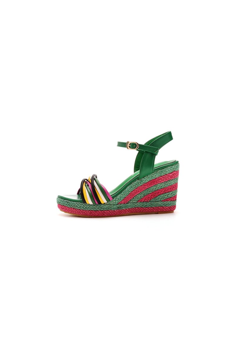 Bohemian Open Toe Platform Sandals Woven Straw Wedges – KissProm