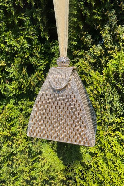 Crystal Gold Pyramid Handbag