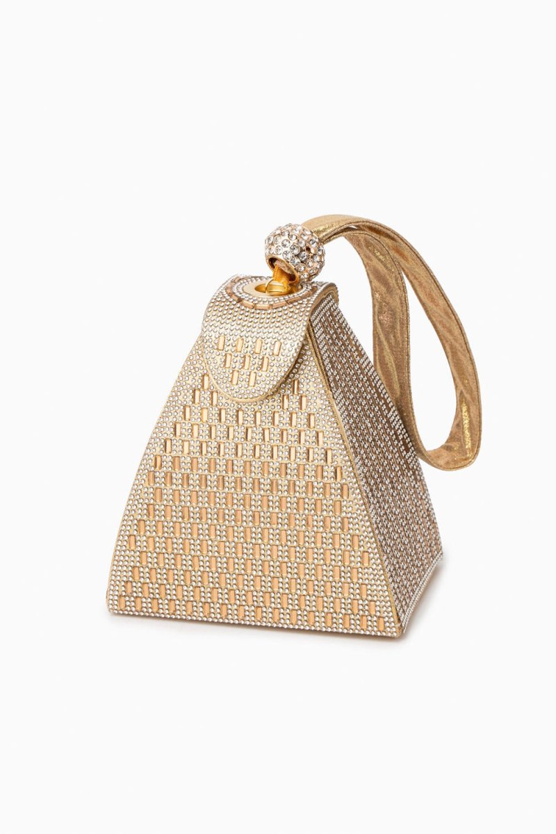 Crystal Gold Pyramid Handbag – KissProm