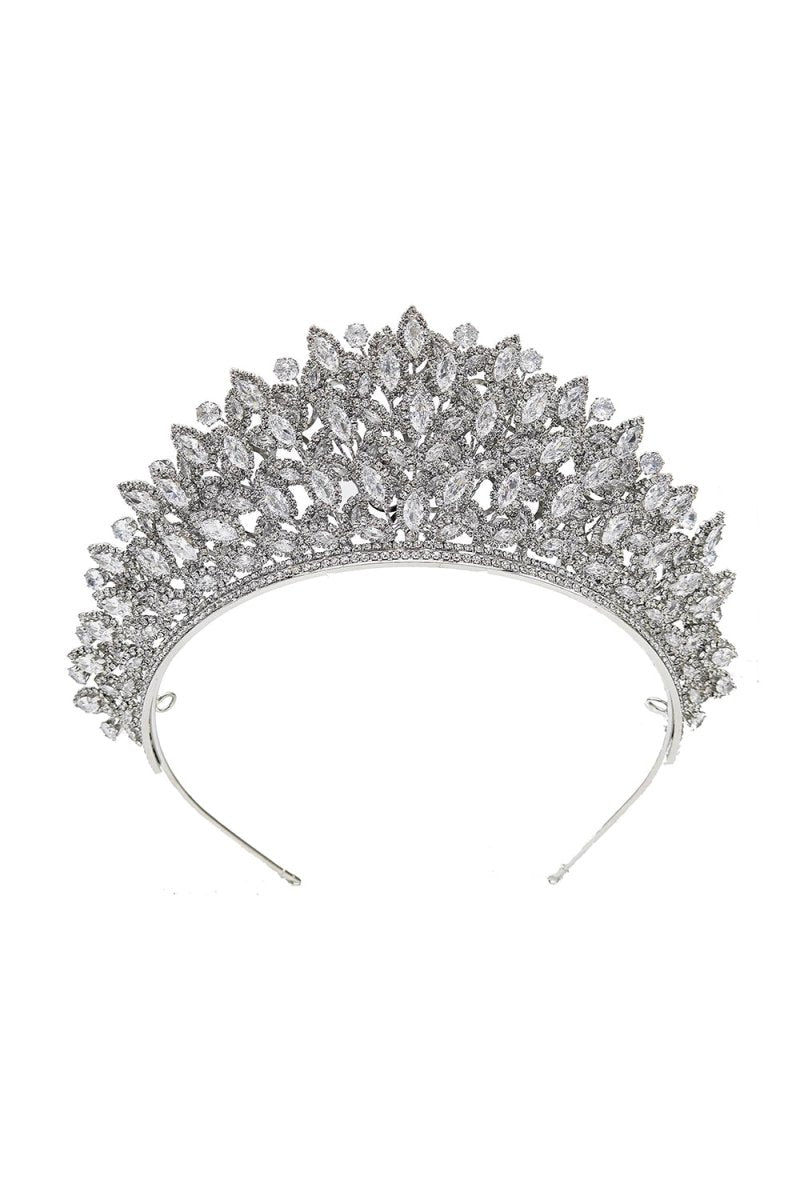 Silver Rheinstone Large Pageant Tiara – KissProm