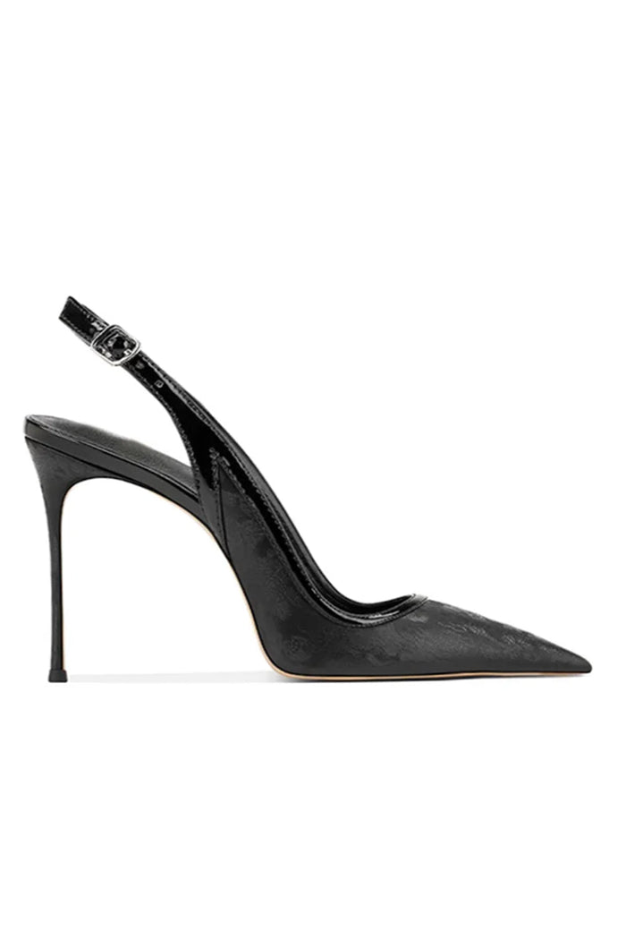 Green Slingback Mid Heel Stiletto Sandals | KissProm