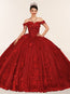 Illa | Ball Gown Organza Sweetheart Burgundy Quinceanera Dress – KissProm