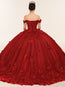 Illa | Ball Gown Organza Sweetheart Burgundy Quinceanera Dress – KissProm
