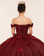 Illa | Ball Gown Organza Sweetheart Burgundy Quinceanera Dress – KissProm