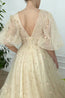 Elliott | A-line V Neck Sea of Daisies Dress Engagement Ankle Length H ...