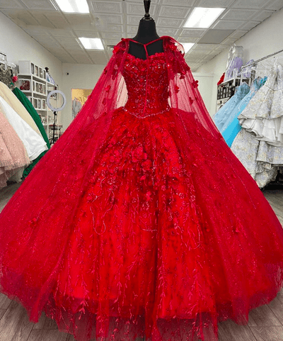 Luxurious Red Quinceanera Dress,Red Ball Gown,Red Sweet 16 Dress | KissProm