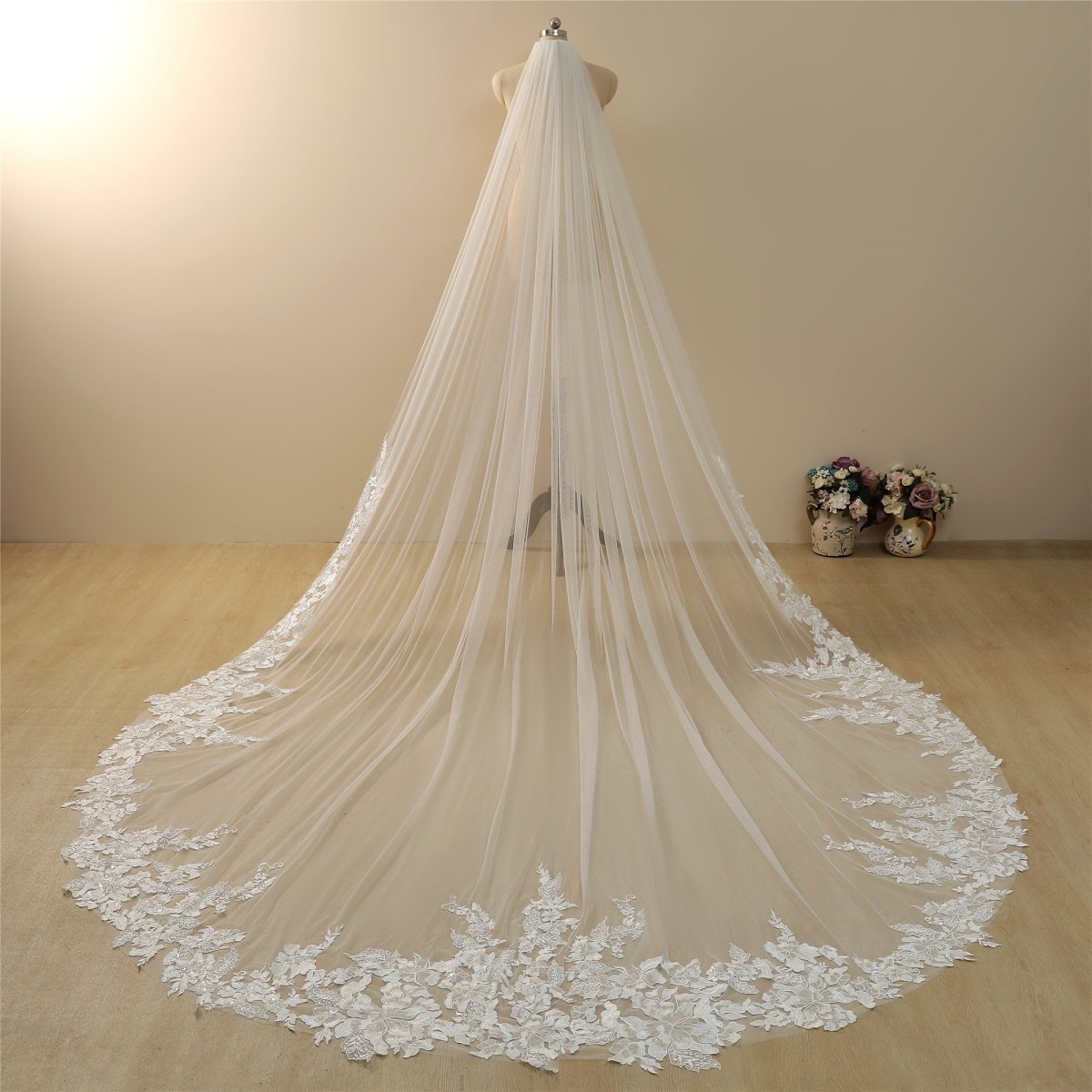 Vintage Lace Trim Transparent Wedding Veil Bridal Veil – KissProm