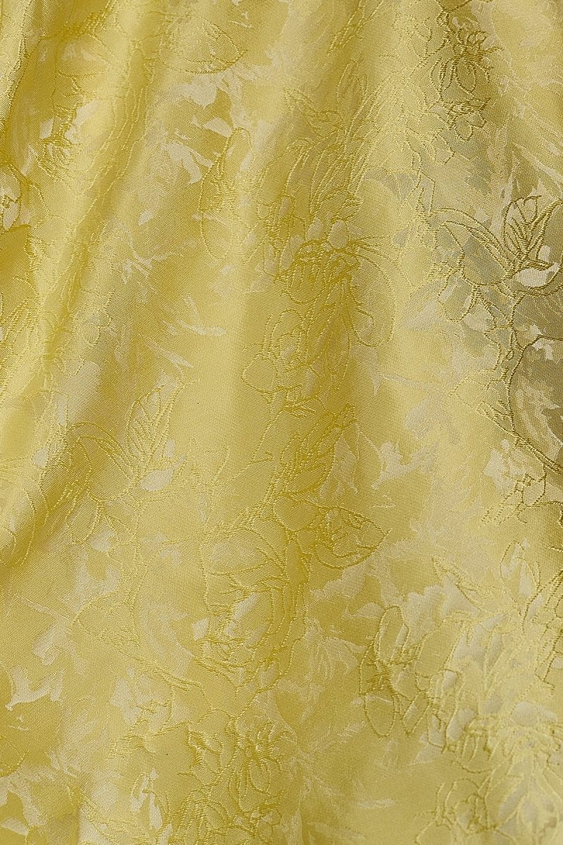 Yellow Strapless Mermaid Satin Long Prom Dresses With Slit